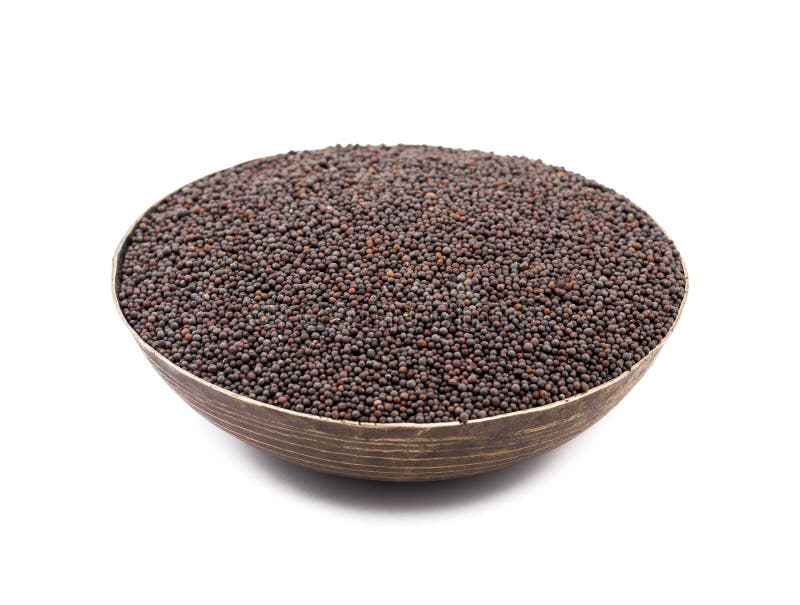 Brown Mustard Seeds Also Know As Rai Spice on White Background Stock ...