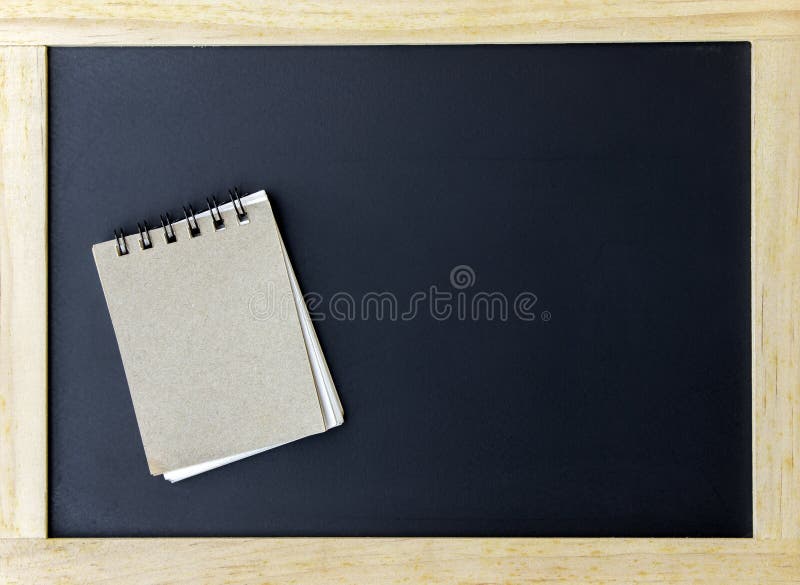 Brown Note Paper on Blackboard for Texture Stock Photo - Image of memo ...