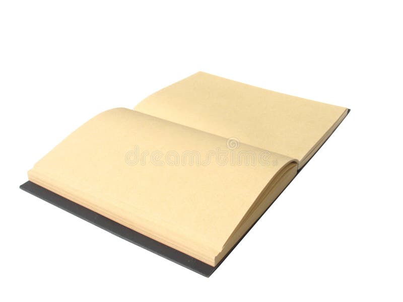 Notebook Open Blank Brown Page Stock Image - Image of note, binder ...