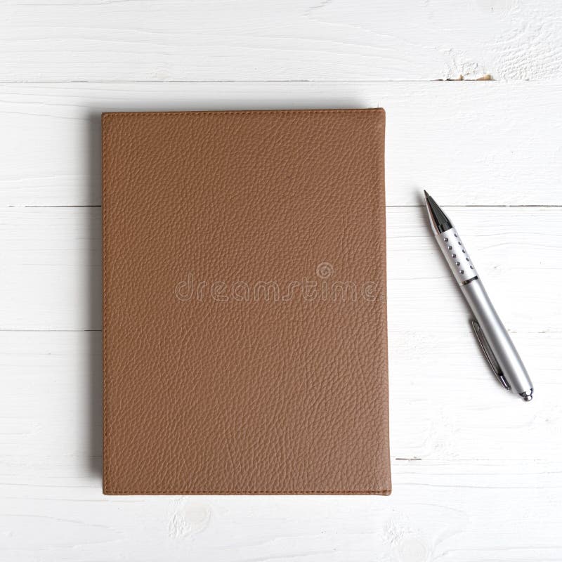 Brown Notebook and Pen Vintage Style Stock Photo - Image of diary ...