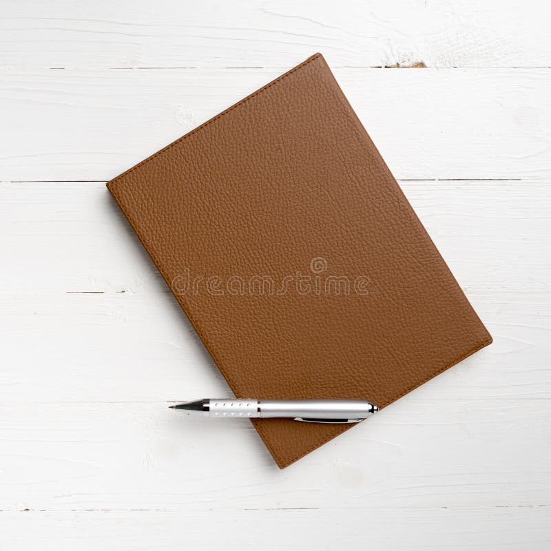Brown Notebook and Pen Vintage Style Stock Photo - Image of diary ...