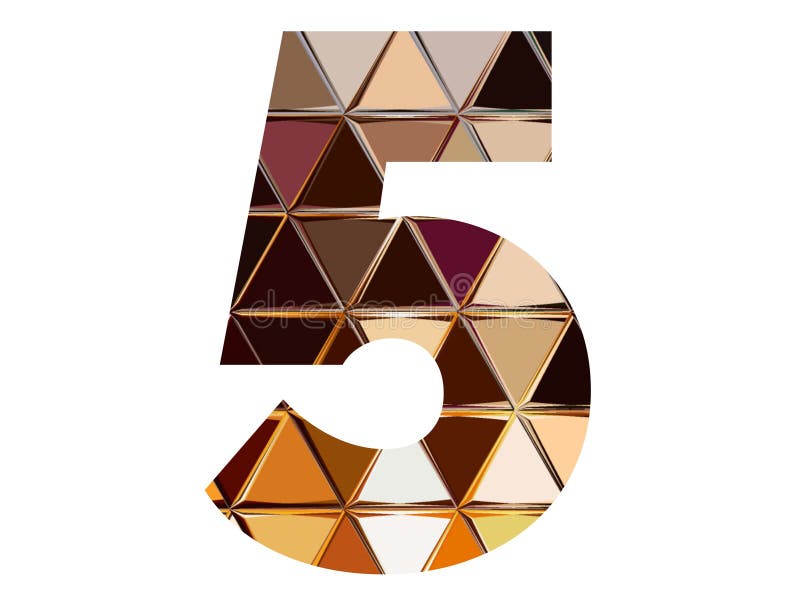 Brown Number Five Logo Icon Stock Illustration - Illustration of ...
