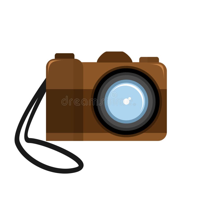 Brown Old Camera Illustration, Eps File 10 Stock Vector - Illustration ...