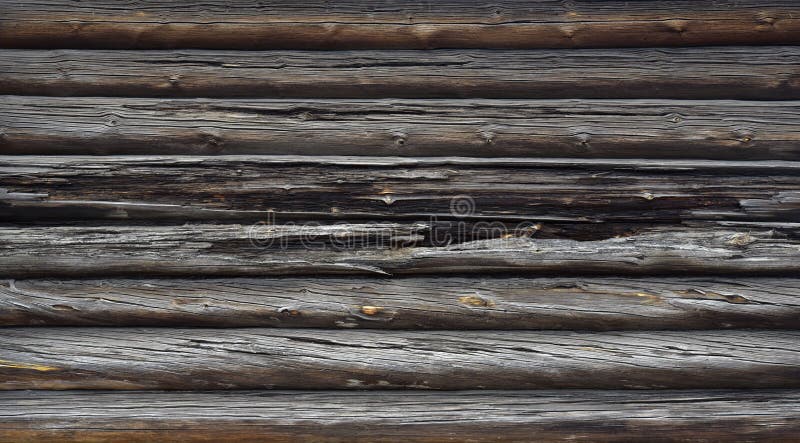 Brown Old Log Wall. Wooden Decrepit Texture Stock Photo - Image of ...