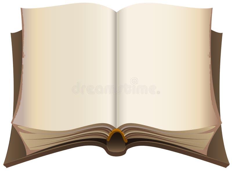 Brown old open book stock vector. Illustration of vector - 56138233