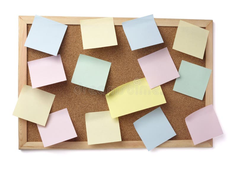 Pinboard with Various Blank Notes and Cards Stock Photo - Image of ...