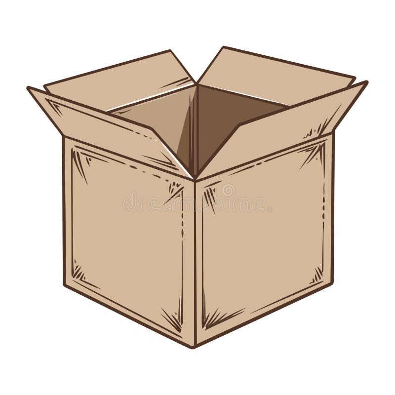 Brown Open Carton Box Packing Stock Vector - Illustration of delivery ...