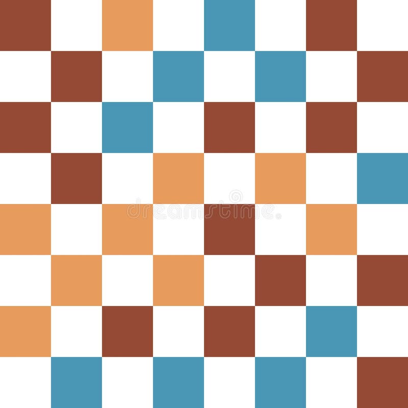 Brown, Orange, and Blue Checkerboard Pattern Background. Stock Vector ...