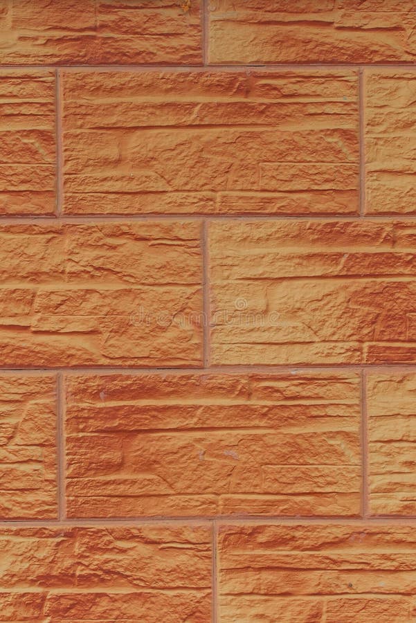 Brown-orange Color Paint Large Brick Blocks Masonry Wall Texture ...