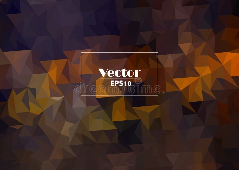 Brown-orange Crystalline Abstract Vector Image Stylized from Triangles ...