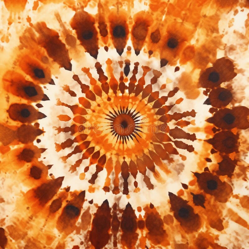 Brown and Orange Tie-dye Pattern Stock Illustration - Illustration of ...