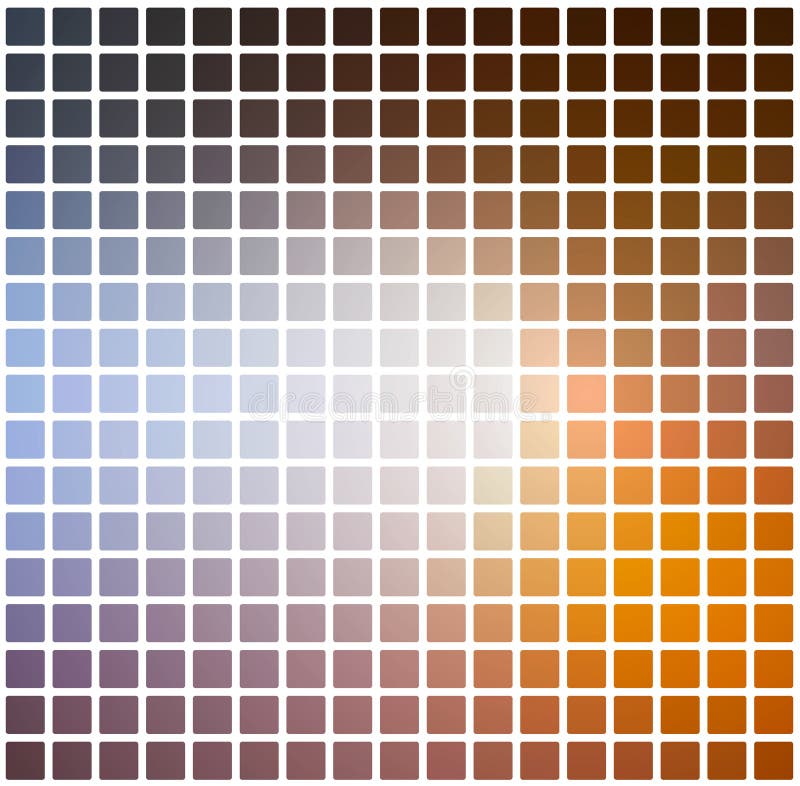 Brown Orange White Rounded Mosaic Background Over White Square Stock ...