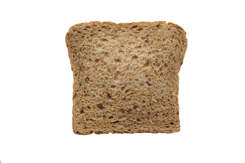 Brown Organic Sandwich Bread or Toast with Visible Grain Isolated on ...