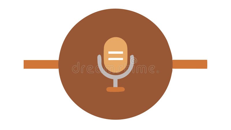 Brown Oval Icon Featuring a Microphone, Representing Audio and Sound ...