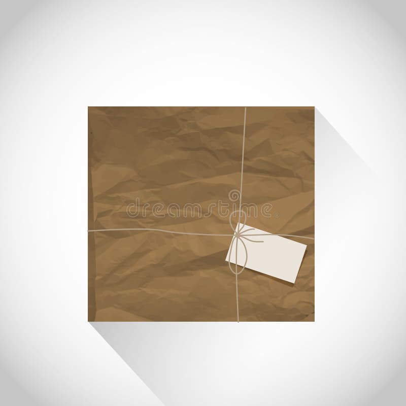Brown Package with Blank Label Stock Vector - Illustration of card ...