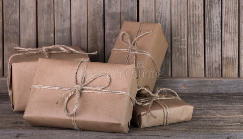 Two Brown Packages stock photo. Image of event, brown - 55639122