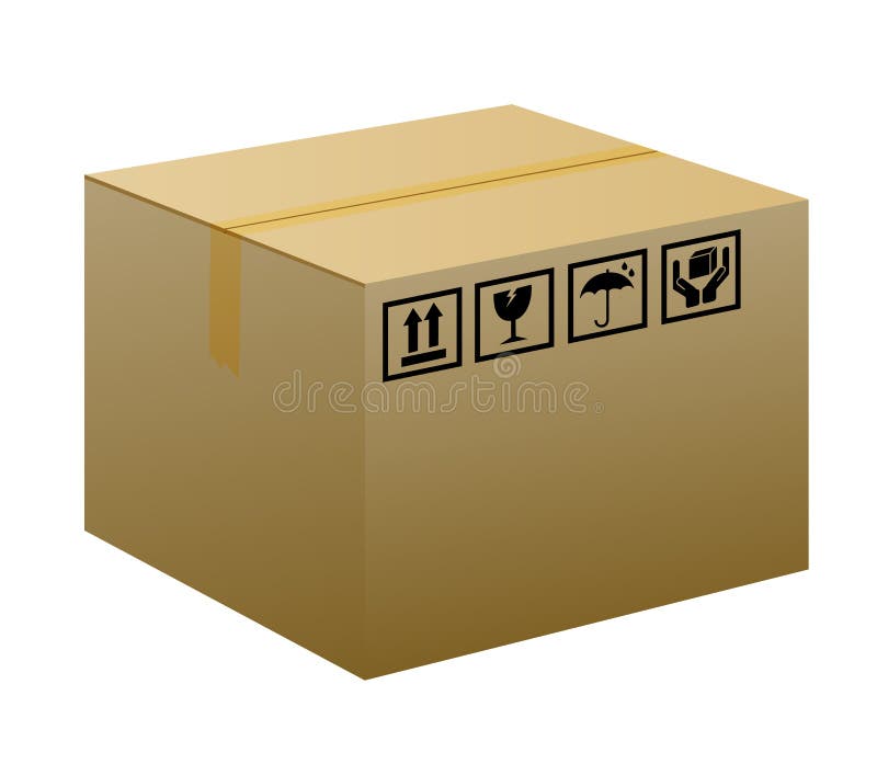 Brown Box Packaging. Vector Illustration Stock Vector - Illustration of ...