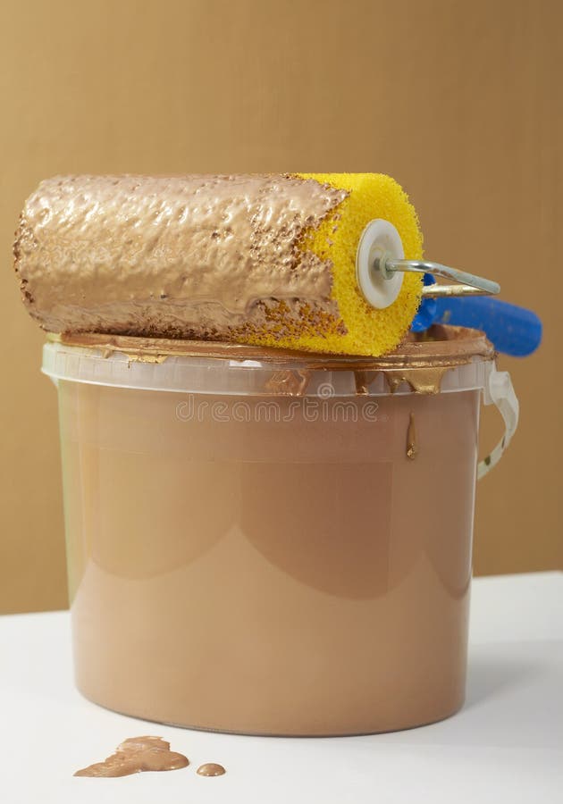 Brown paint stock photo. Image of container, painter, colour - 4187662