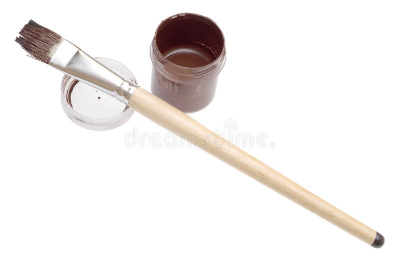Brown paint and brush stock photo. Image of construction - 77670670