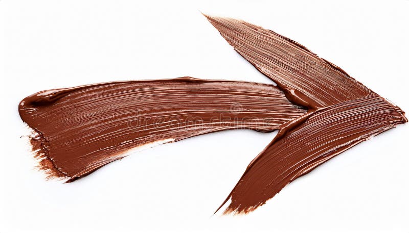 Brown Paint Smear Forming a Right Pointing Arrow, Isolated on White ...