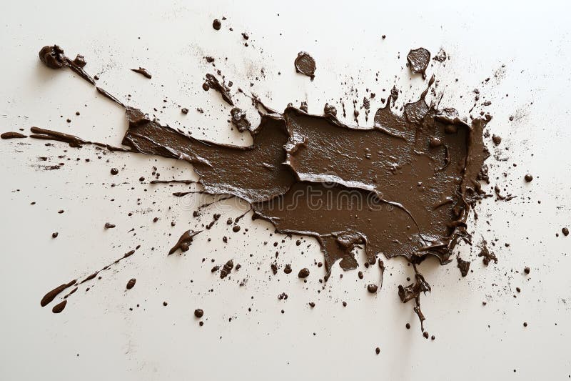 Brown Paint Splatter on a White Background Showcasing an Abstract Art ...