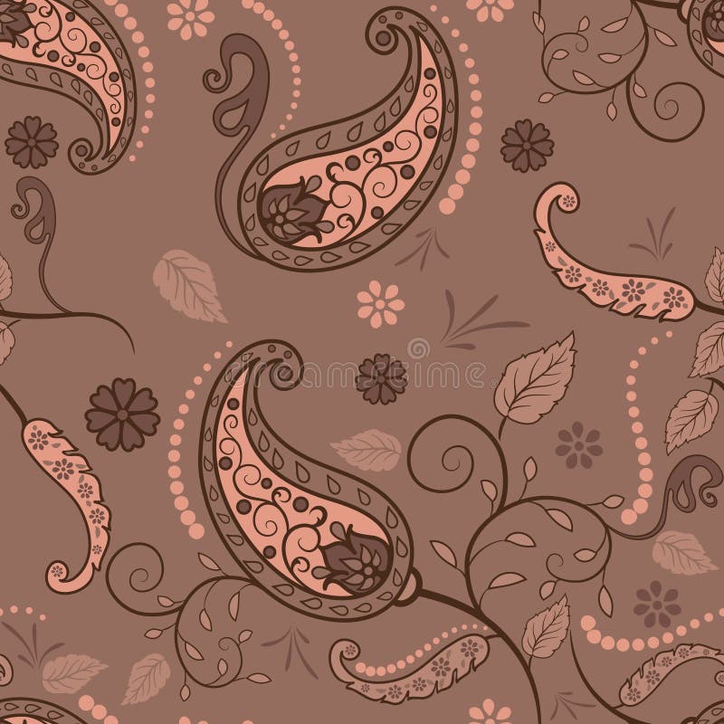 Brown paisley stock vector. Illustration of floral, lace - 27302747