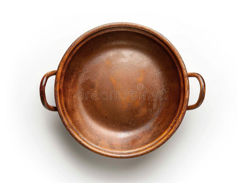 Brown Pan on White Surface stock image. Image of decor - 374860065
