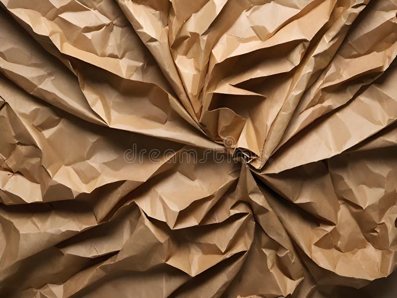 A Brown Paper Background with a Very Large Amount of Crumpled Paper ...