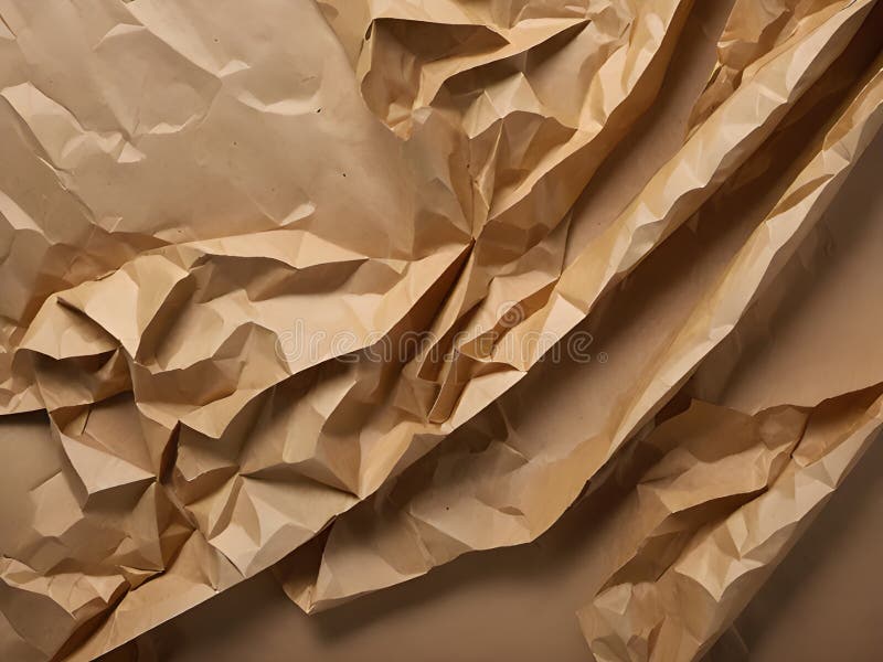 A Brown Paper Background with a Very Large Amount of Crumpled Paper ...