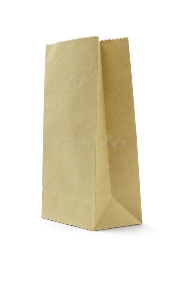 Brown paper bag isolated stock image. Image of container - 21031831