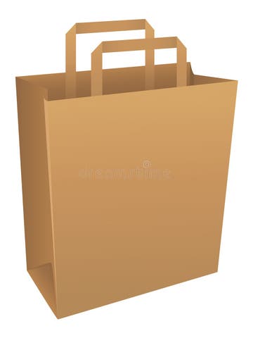 Brown paper bag stock vector. Illustration of purchase - 8740072