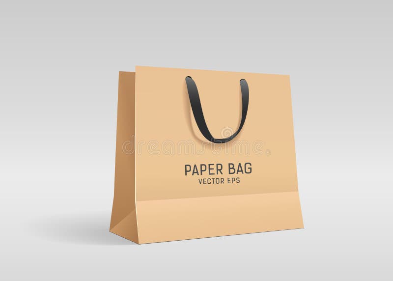 Brown Paper Bag Folded, Mouth Bag There are Circle Stickers and ...