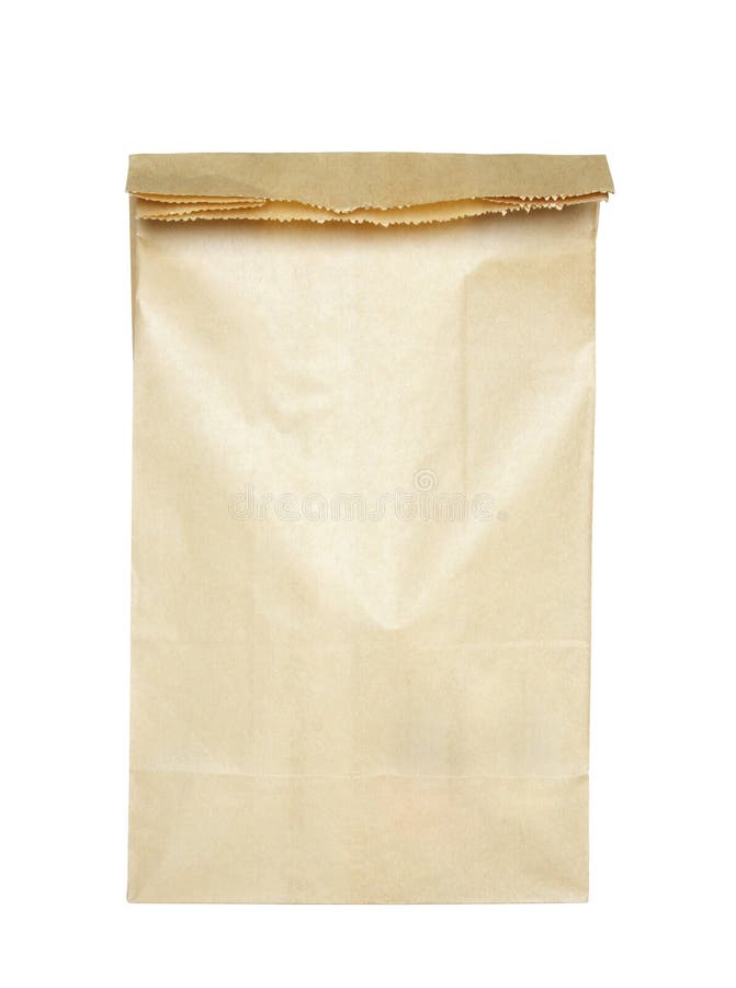 Brown paper bag isolated stock image. Image of container - 21031831