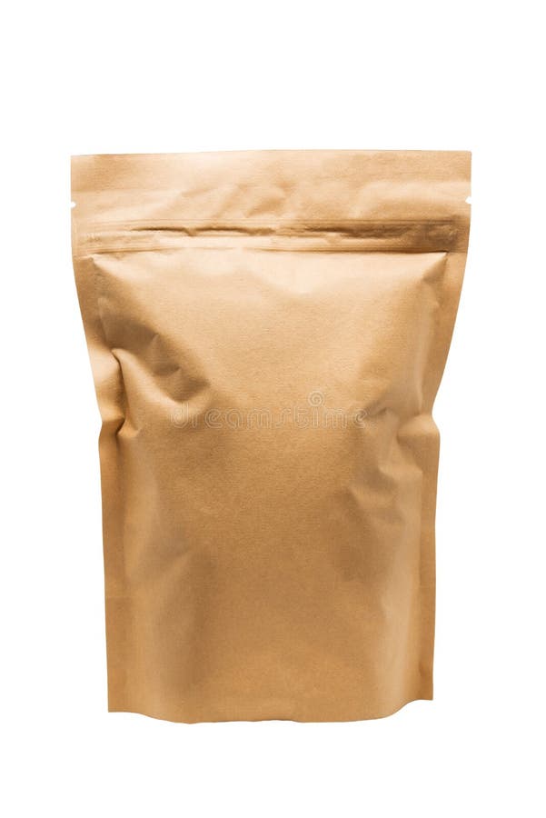 Brown Paper Bag Packaging with Valve and Seal Stock Image - Image of ...
