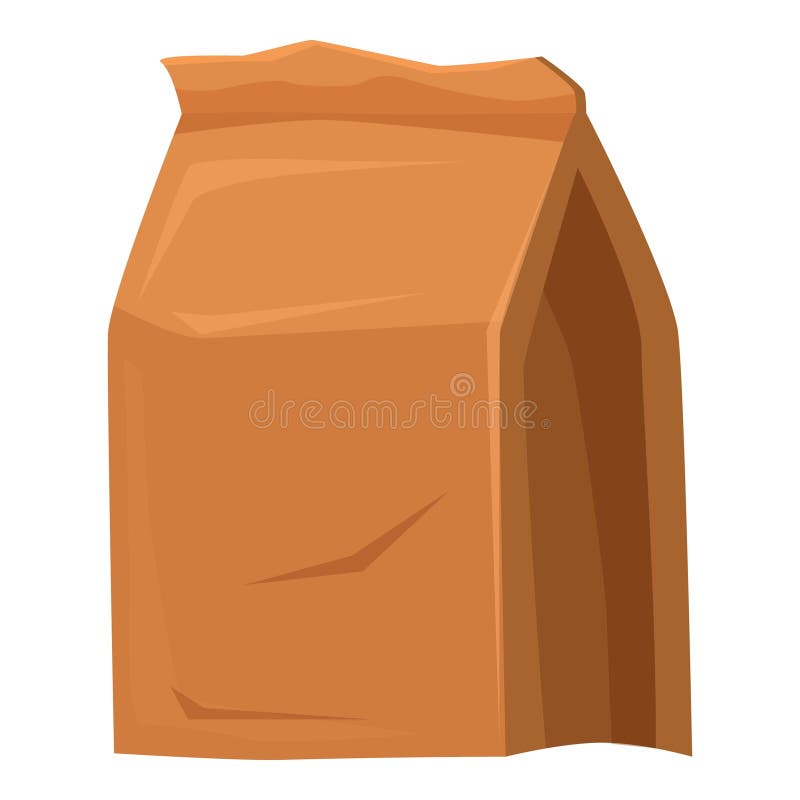 Brown Paper Bag Standing Up with Folded Top Stock Illustration ...