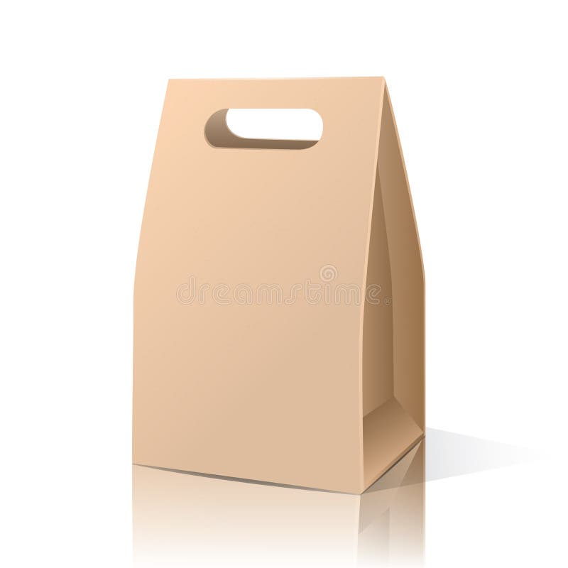 Brown Paper Bag. Vector Illustration Decorative Design Stock ...
