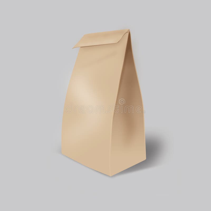 Brown Paper Bag. Vector Illustration Decorative Design Stock Vector ...