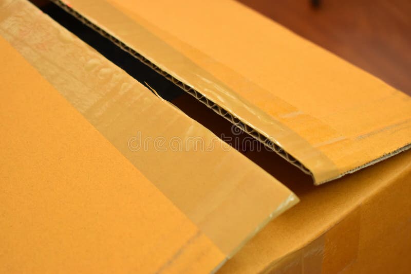 Brown Paper Box Open, Packaging Industry Stock Image - Image of postage ...