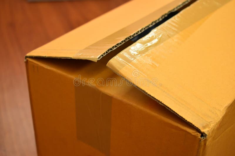 Brown Paper Box Open, Packaging Industry Stock Photo - Image of carton ...