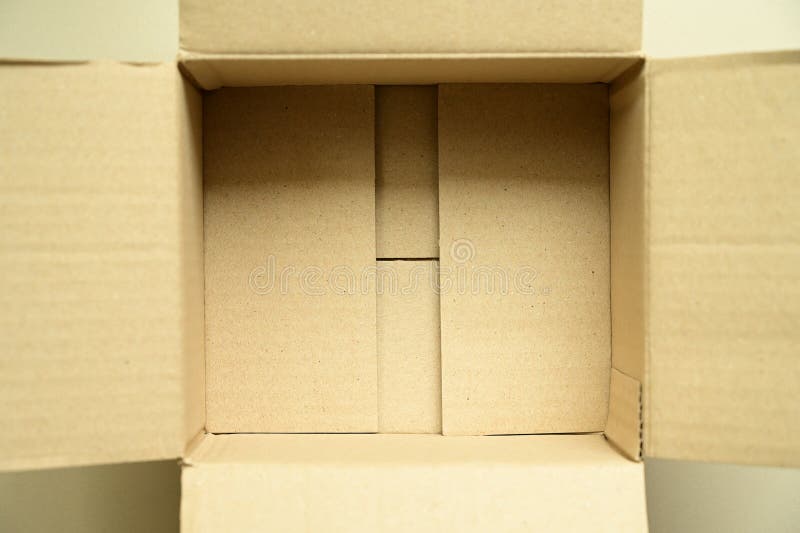 Close Up Blank Brown Paper Box Packaging for Design Stock Image - Image ...