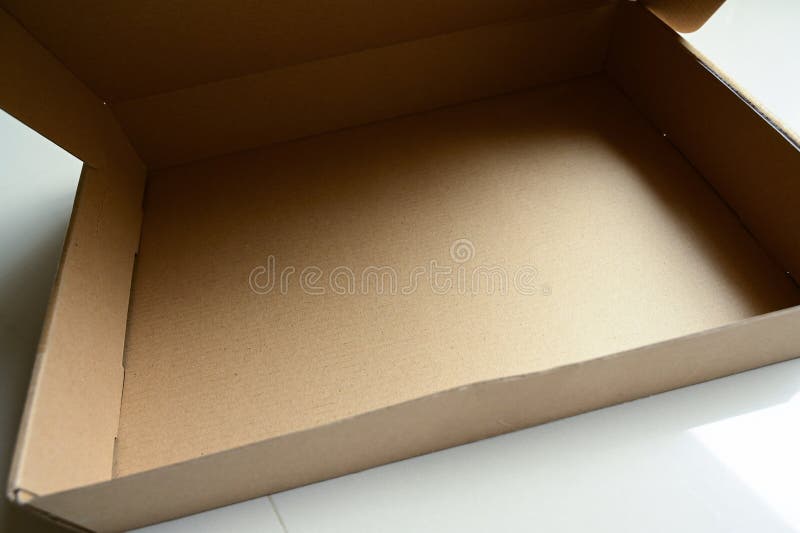 Close Up Blank Brown Paper Box Packaging for Design Stock Image - Image ...