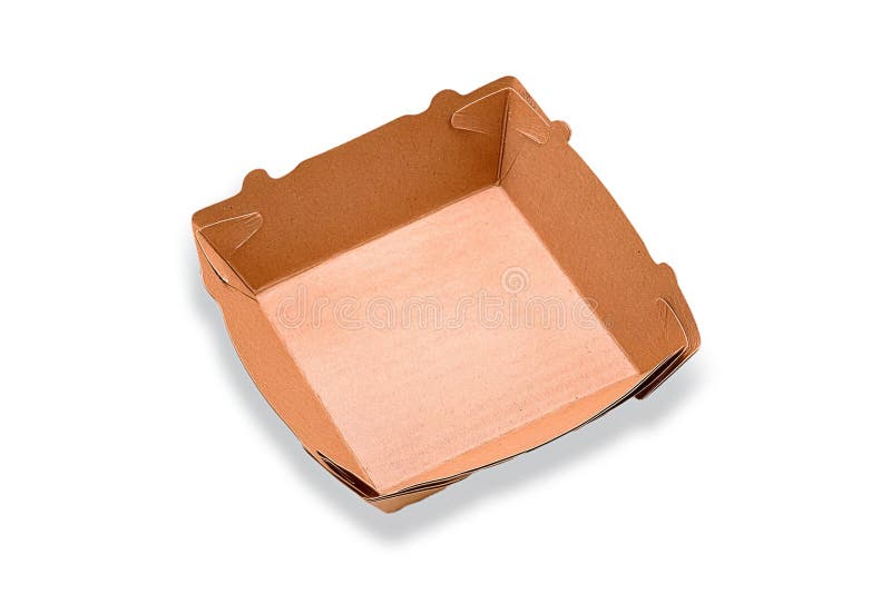 Brown Paper Dish Isolated on White Background Stock Illustration ...