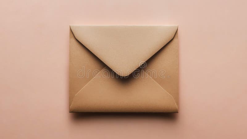 Brown Paper Envelope on Beige Background Stock Illustration ...