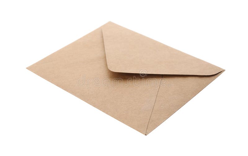 Brown Paper Envelope Isolated. Mail Service Stock Image - Image of ...