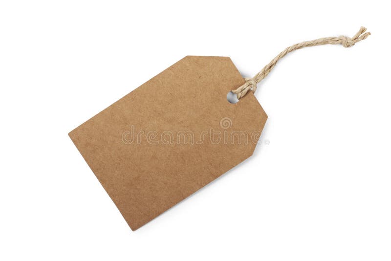 Brown Paper Label Tag with Rope Stock Image - Image of paper, price ...