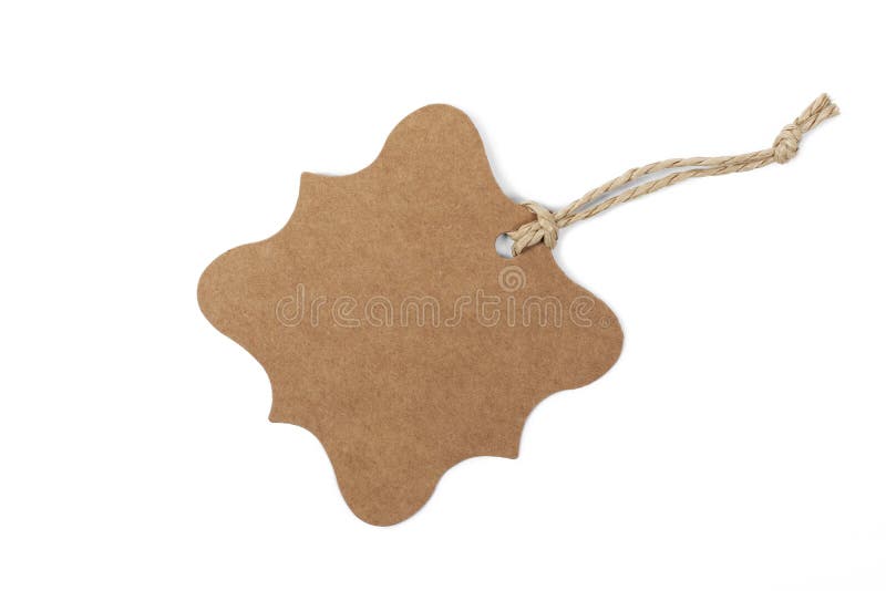 Brown Paper Label Tag with Rope Stock Photo - Image of sale, hang ...