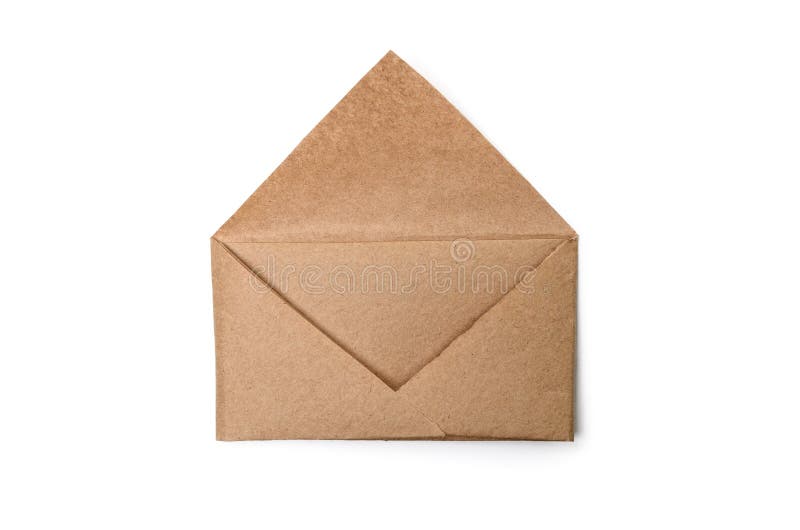 Brown Kraft Paper Envelope with a Shadow. Isolated Stock Photo - Image ...