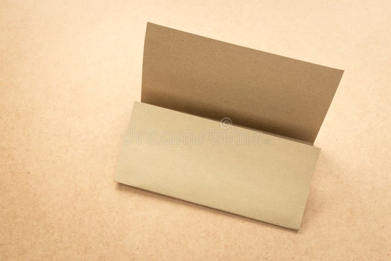 Brown Paper Note on Business Wood Desk with Copy Space. Stock Photo ...