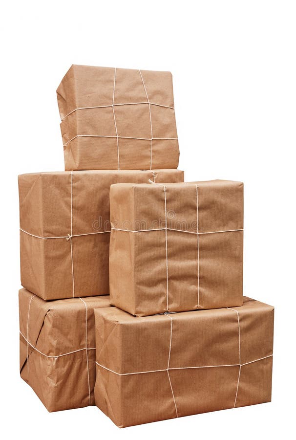 Brown Paper Packages Tied Up with String Stock Photo - Image of post ...