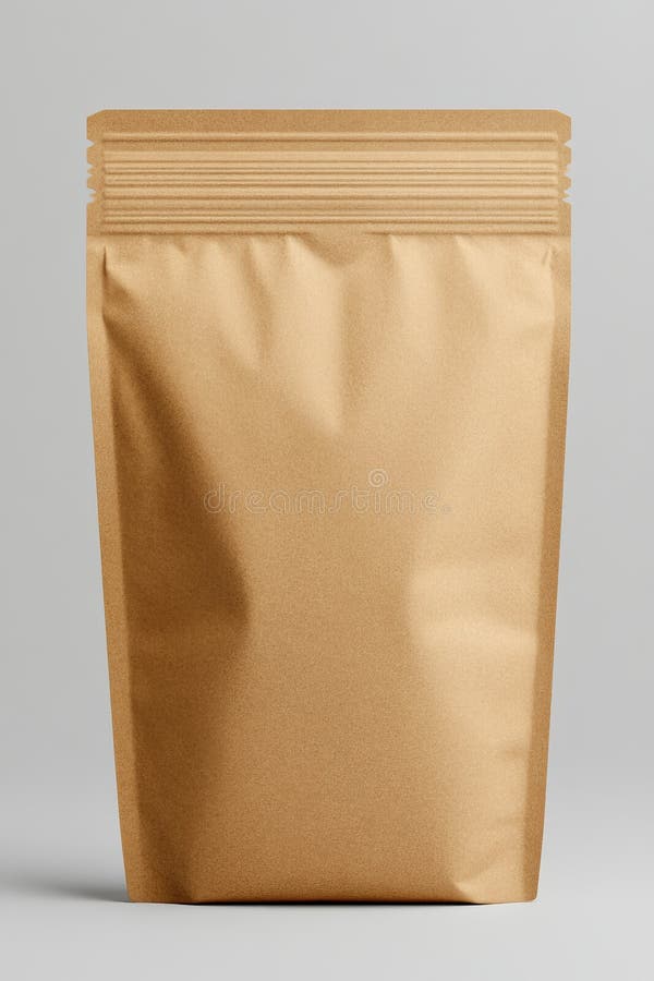 Brown Paper Pouch Packaging Mockup Isolated, Blank Doy Pack Template ...